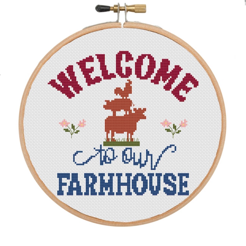 Welcome to Our Farmhouse, Cross Stitch Pattern, Cross Stitch - Etsy