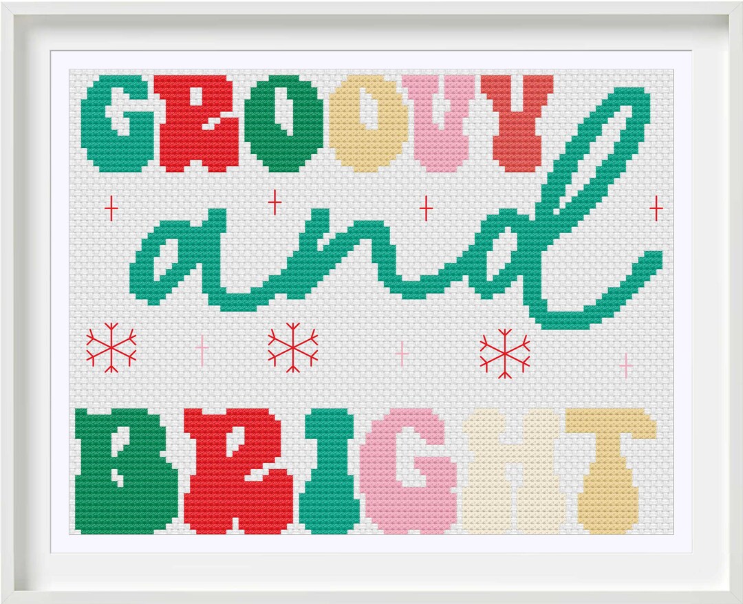 Groovy Christmas Cross Stitch Pattern: Bright Festive Design (digital ...