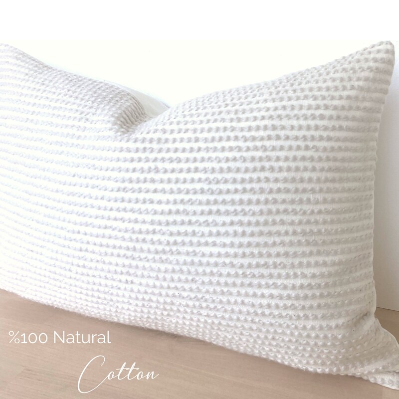 White Linen Lumbar Pillow - Etsy