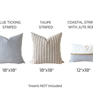 Blue and Taupe Pillow Cover Combo Set of 3 Modern Coastal Natural Linen ...