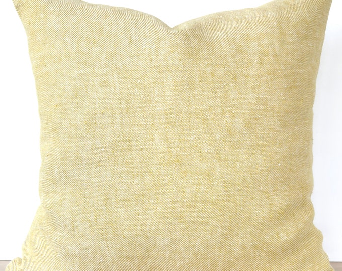 Light Yellow Woven Pillow Cover, 22x22 Light Yellow Pillow Cover, Woven ...