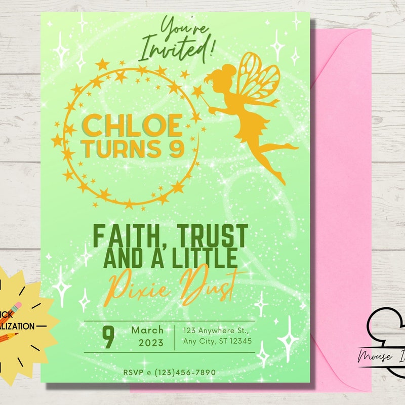 Tinkerbell Invitation - Etsy