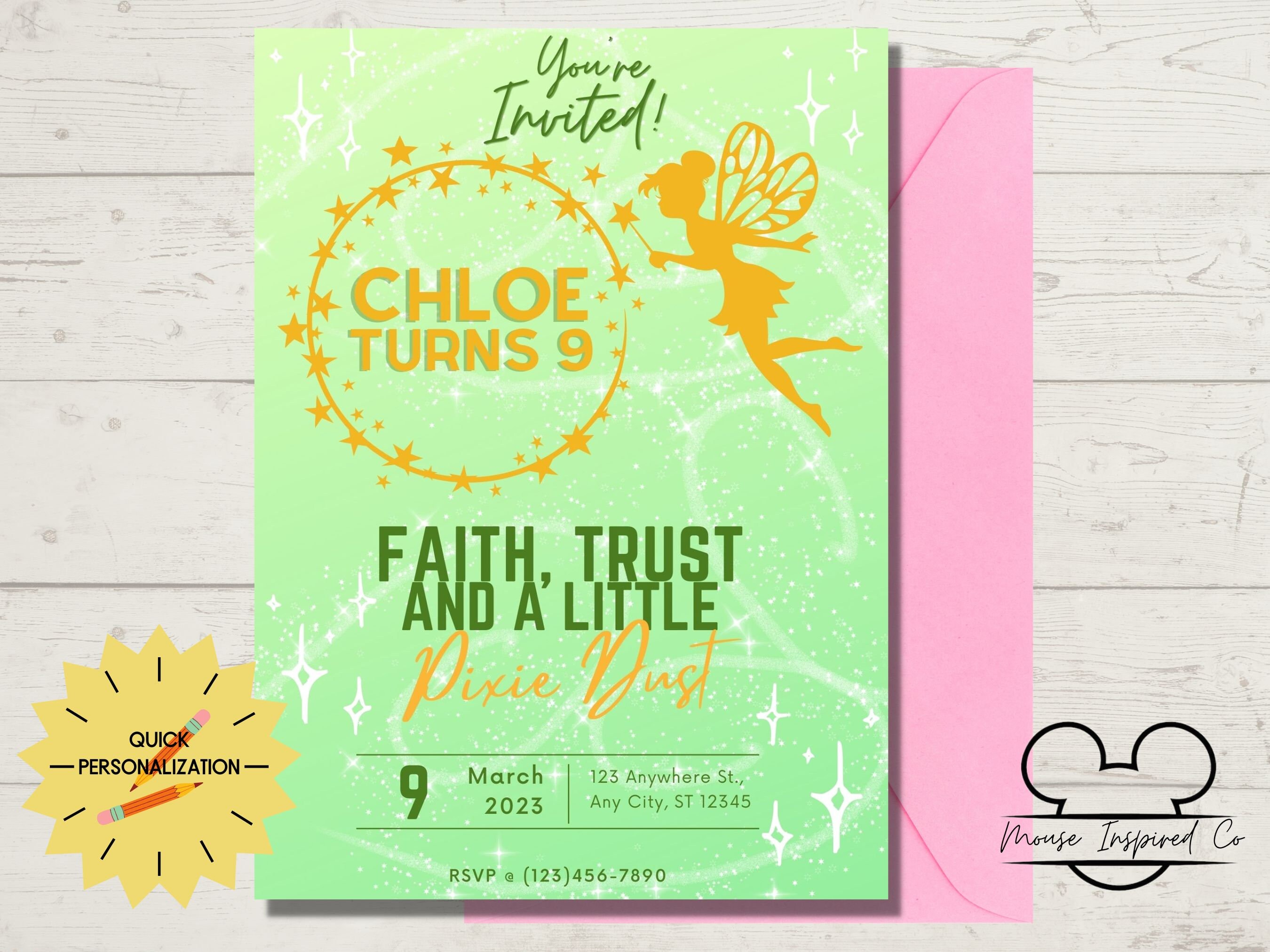 Invitación Tinkerbell / Invitación de cumpleaños Tinkerbell / - Etsy México