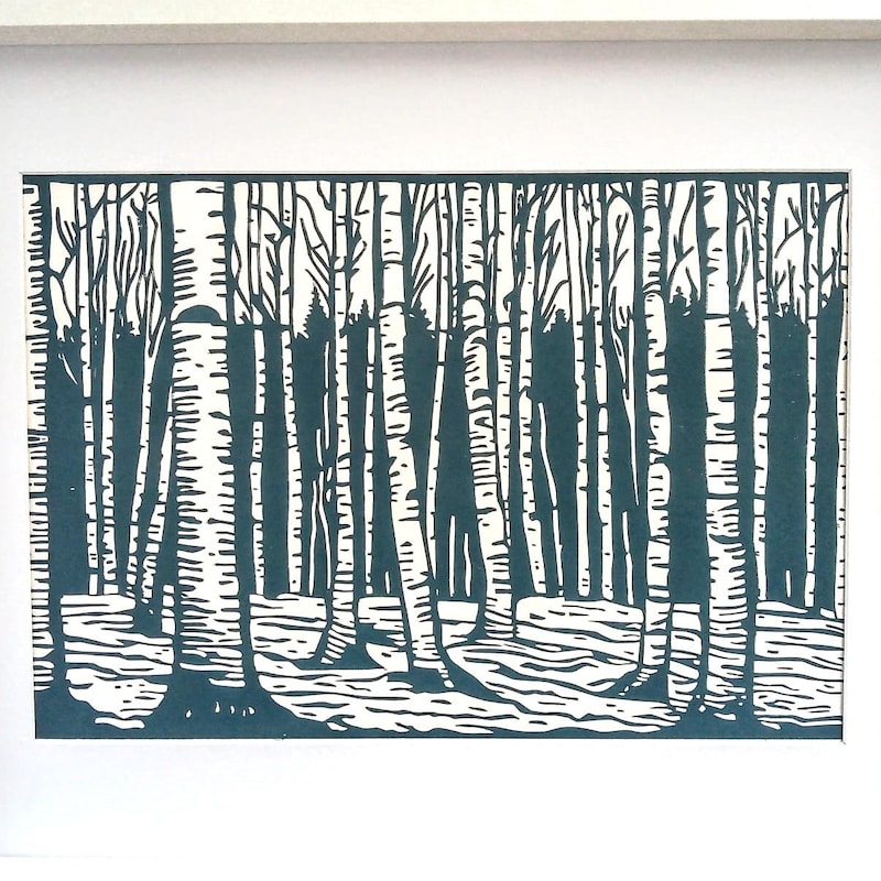 Linocut Landscape - Etsy