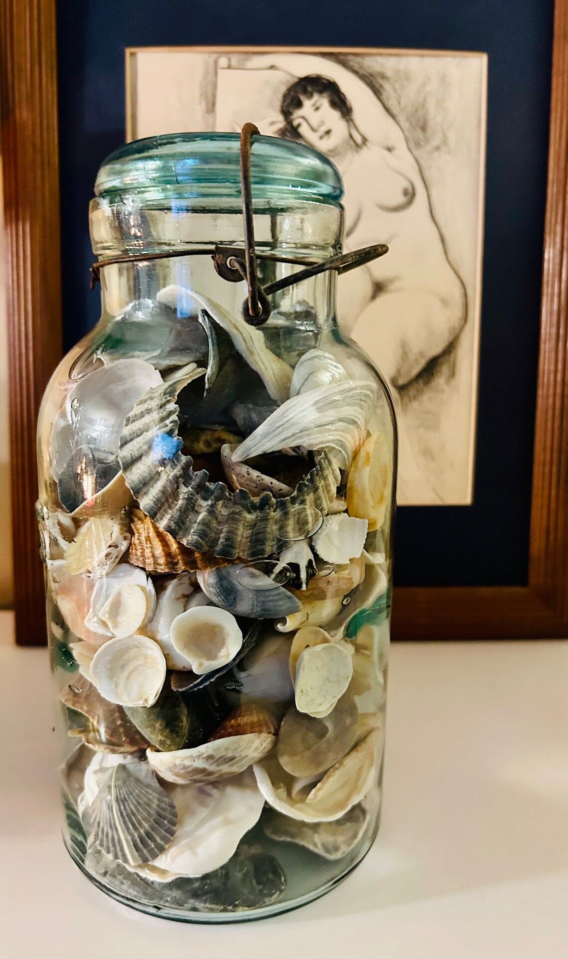 Vintage Large EZ Seal Jar With Lid Filled With Seashells From Montauk ...