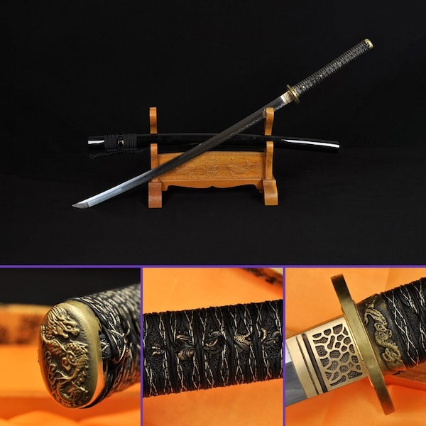 Katana Black and Gold - Etsy