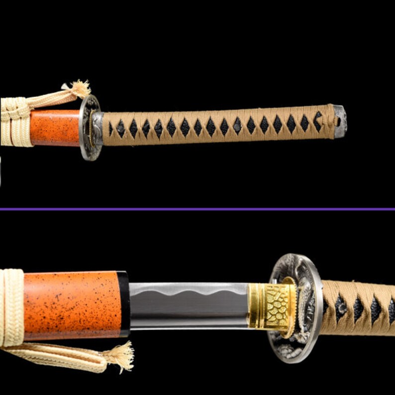 Ember Cocoa Tempest Katana Sword 1060 High-carbon Steel Brown Handle ...