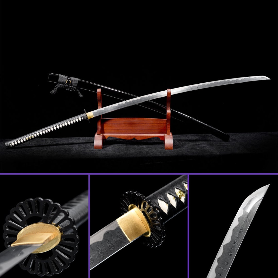 Odachi Sword 1095 Folded Steel Blade Enflowered Iron Tsuba & Fittings ...