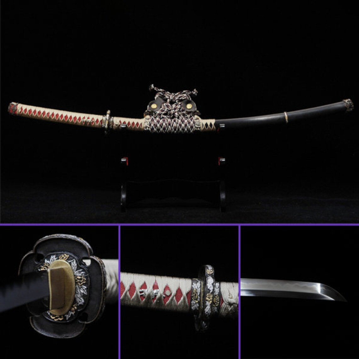 Celestial Darkmoon Hand-forged Real Tachi 1095 High-carbon Steel Blade Full-tang Authentic ...