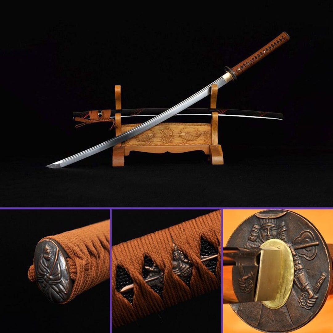 Sable Shadow Handcrafted Katana Sword 1060 High-carbon Steel Brown ...