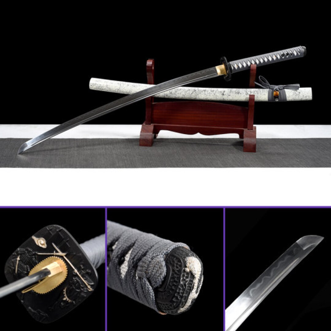 Starsteel Winter Katana Sword 1060 High-carbon Steel Blade Soft White ...