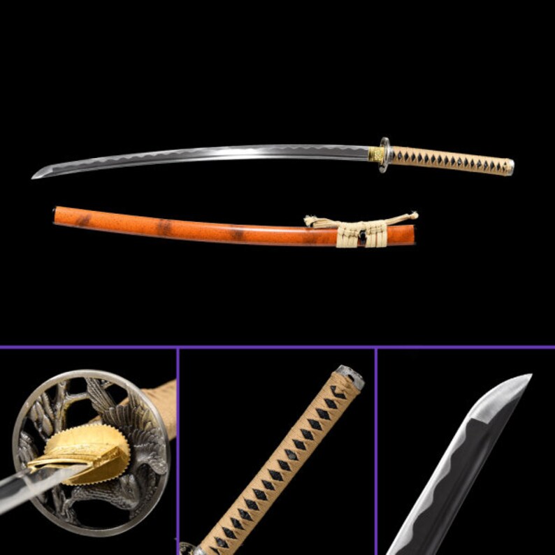 Ember Cocoa Tempest Katana Sword 1060 High-carbon Steel Brown Handle ...