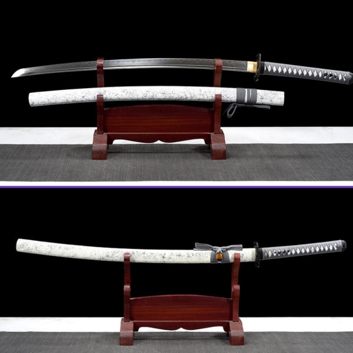 Starsteel Winter Katana Sword 1060 High-carbon Steel Blade Soft White ...