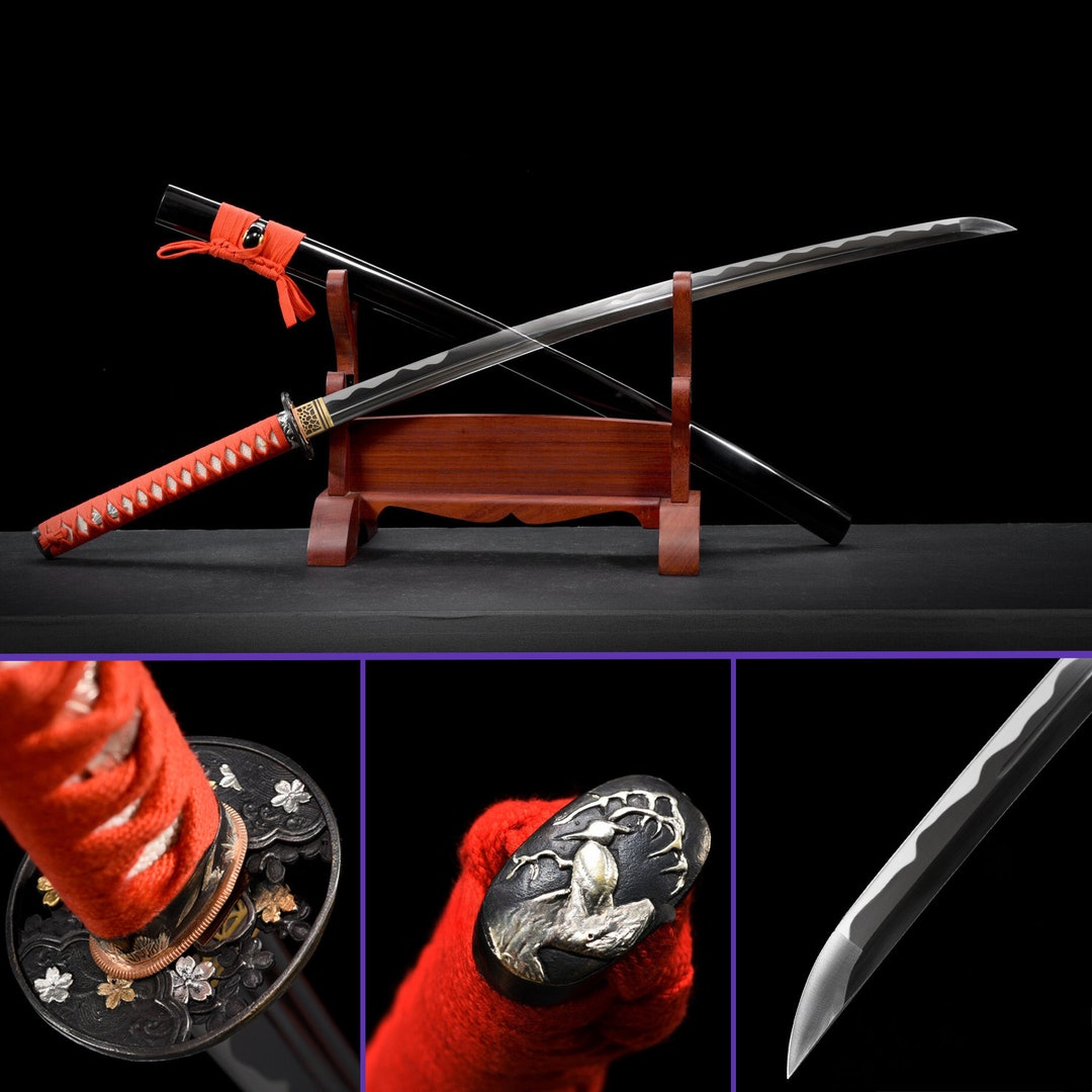 Fire Dragon's Fang Katana Sword 1095 High-carbon Steel L Flowery Stork ...