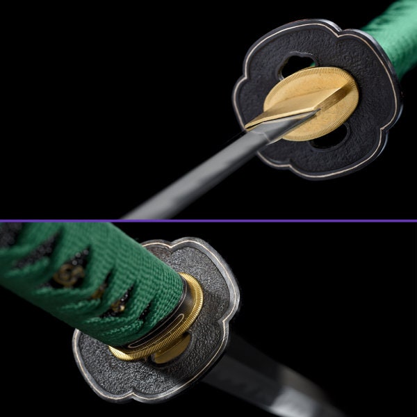 Mystery Emerald Shadow Wakizashi Sword 9260 Spring Tactical Steel Blade ...