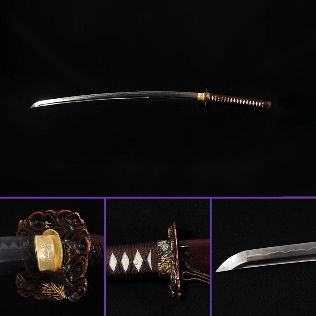 Cocoa Darkmoon Tempest Katana Sword Sanmai Engraved Steel Dancing ...