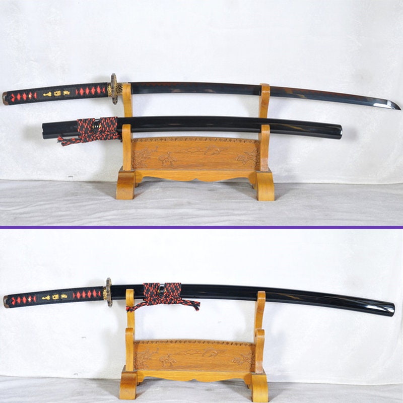 Katana Sword 1095 High-carbon Blade Hidden Cloudy Dragon Copper Tsuba ...