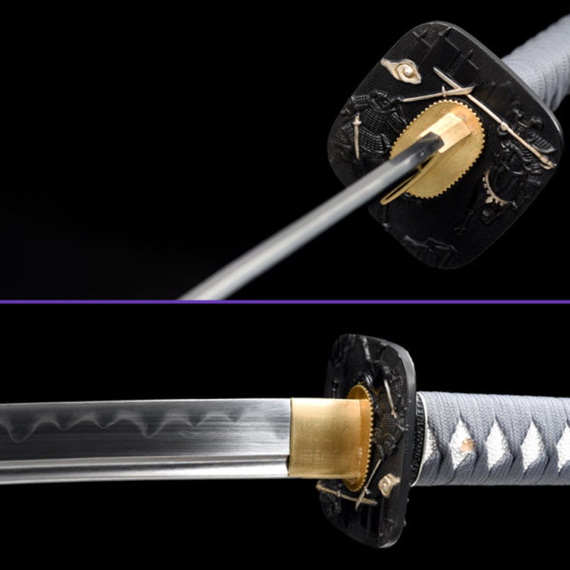 Starsteel Winter Katana Sword 1060 High-carbon Steel Blade Soft White ...