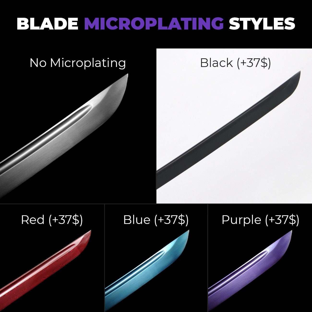 Full-tang High-carbon 1060 Steel Bare Blade for Katana, Wakizashi ...