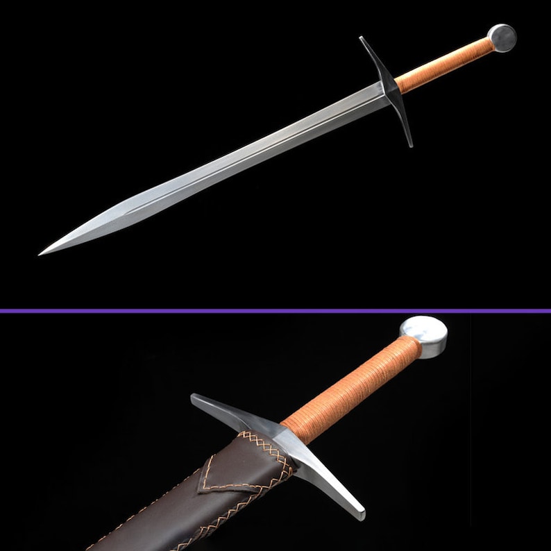 European Claymore Sword 1060 Folded Damascus Steel Iron Fittings Double ...