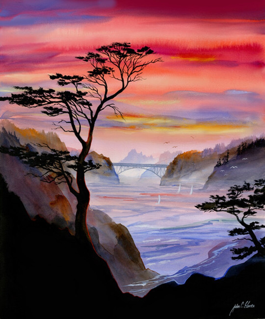 Sailors Delight, John Ebner, PNW Sunset, Northwest Art, Deception Pass ...