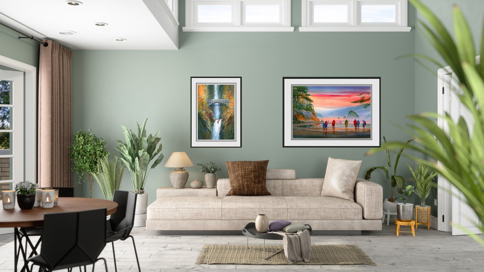 Multnomah Falls, John Ebner, Oregon Waterfall, Giclee, Northwest ...