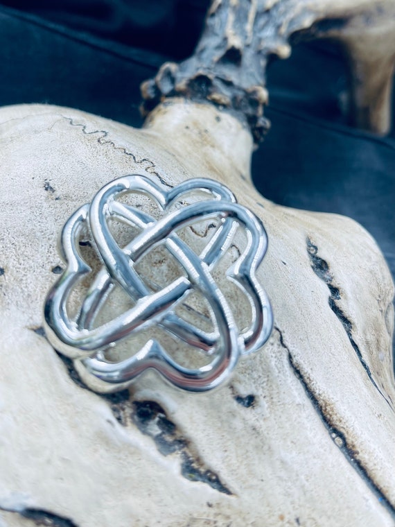 Vintage Monet Brooch, Celtic Cross, Brushed Gold Tone… - Gem