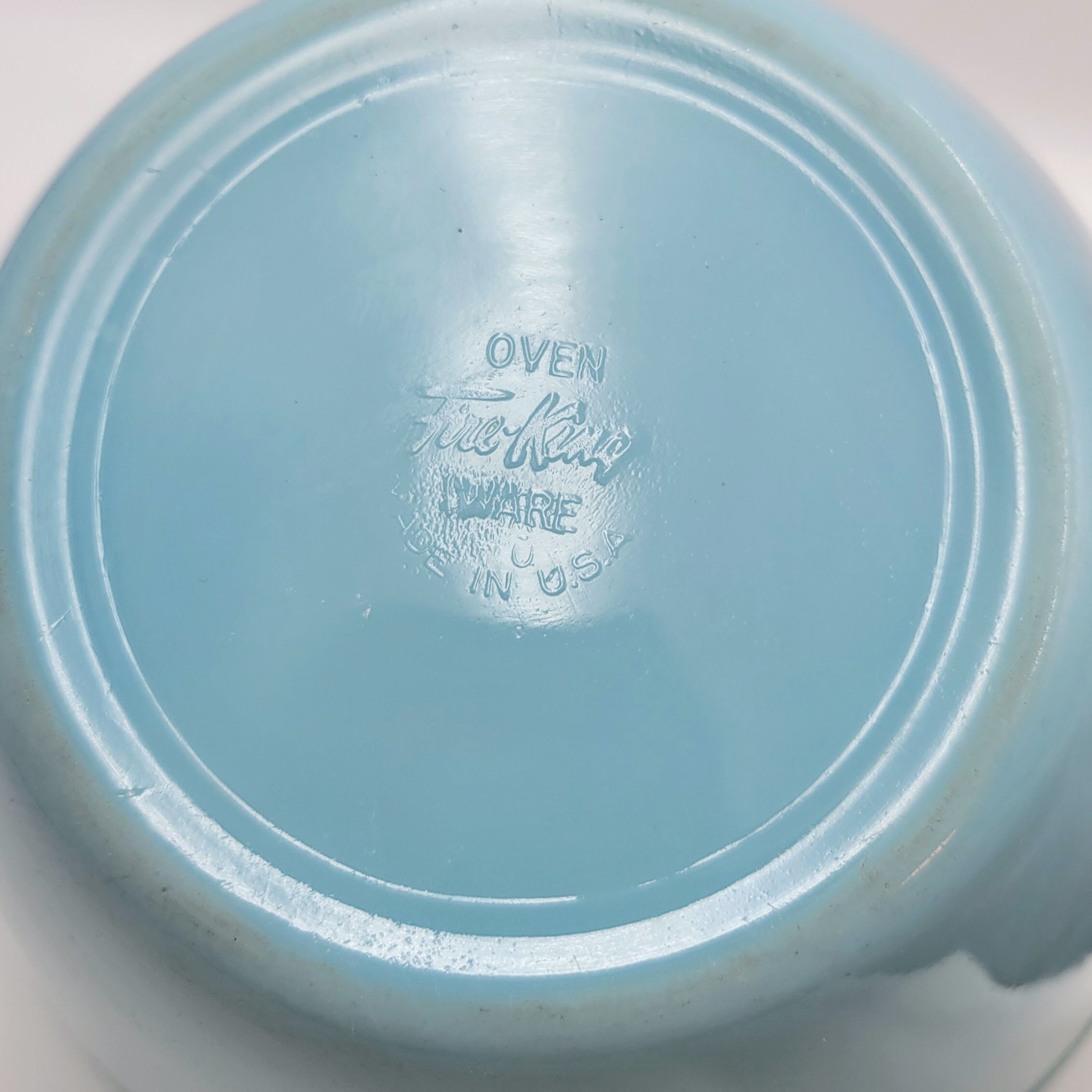 Vintage 1950s Delphite Blue Fire King Splash Proof Mixing Bowl Large 8 ...