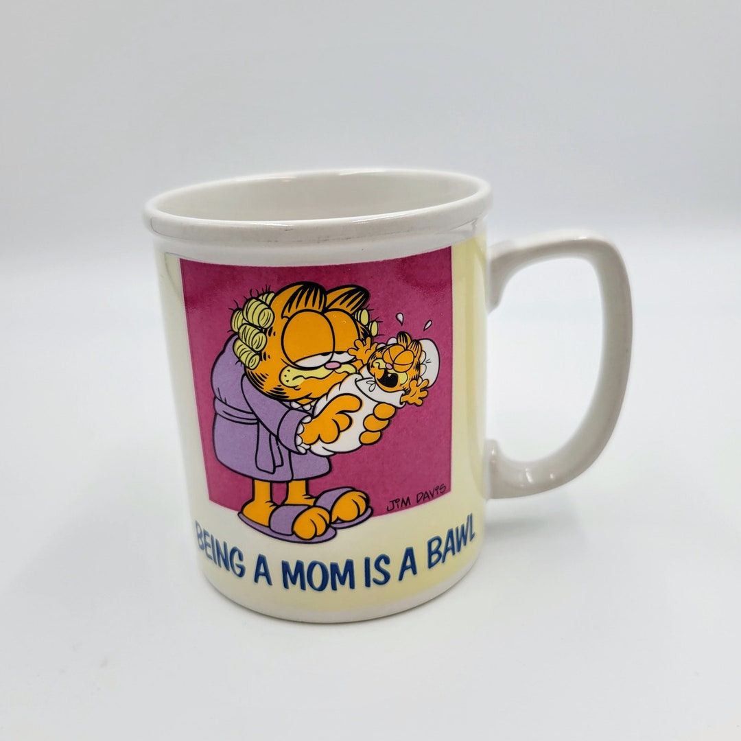 Vintage Garfield Being A Mom is Bawl Mug Cup Coffee Tea Jim Davis Read ...