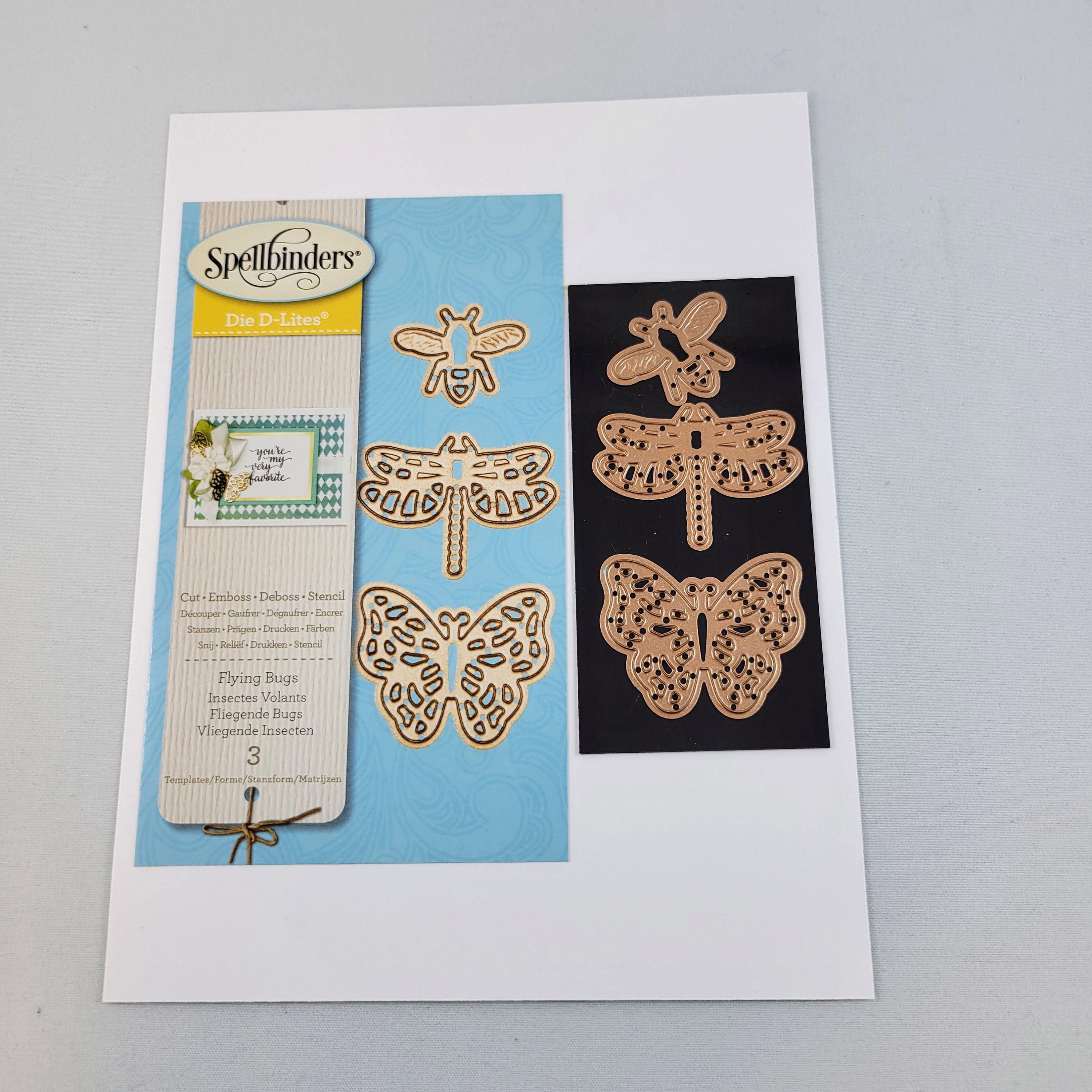 Spellbinders Flying Bugs Metal Die Cut Set Die D-lites Bee Dragonfly ...