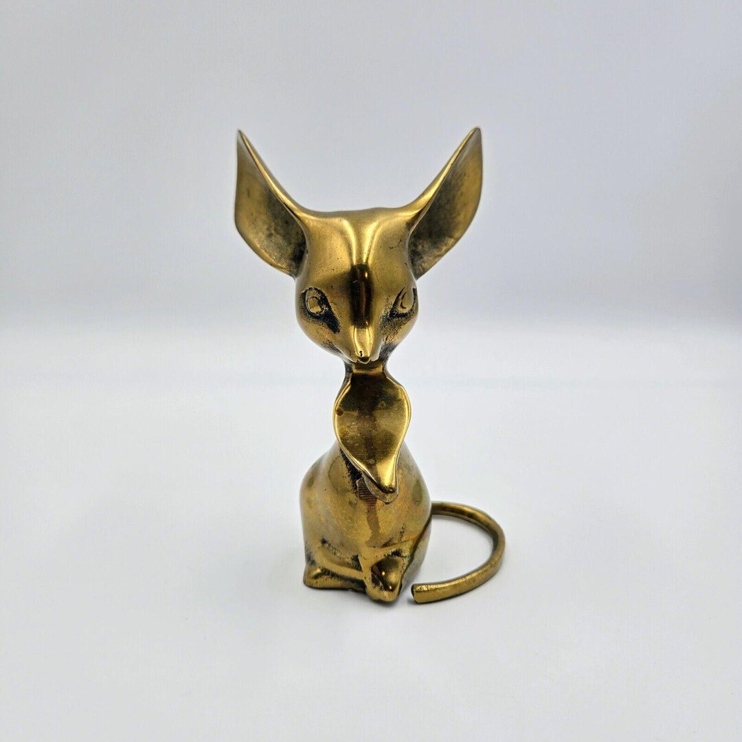Vintage Brass Mouse Paperweight Figurine Made in Korea Read - Etsy
