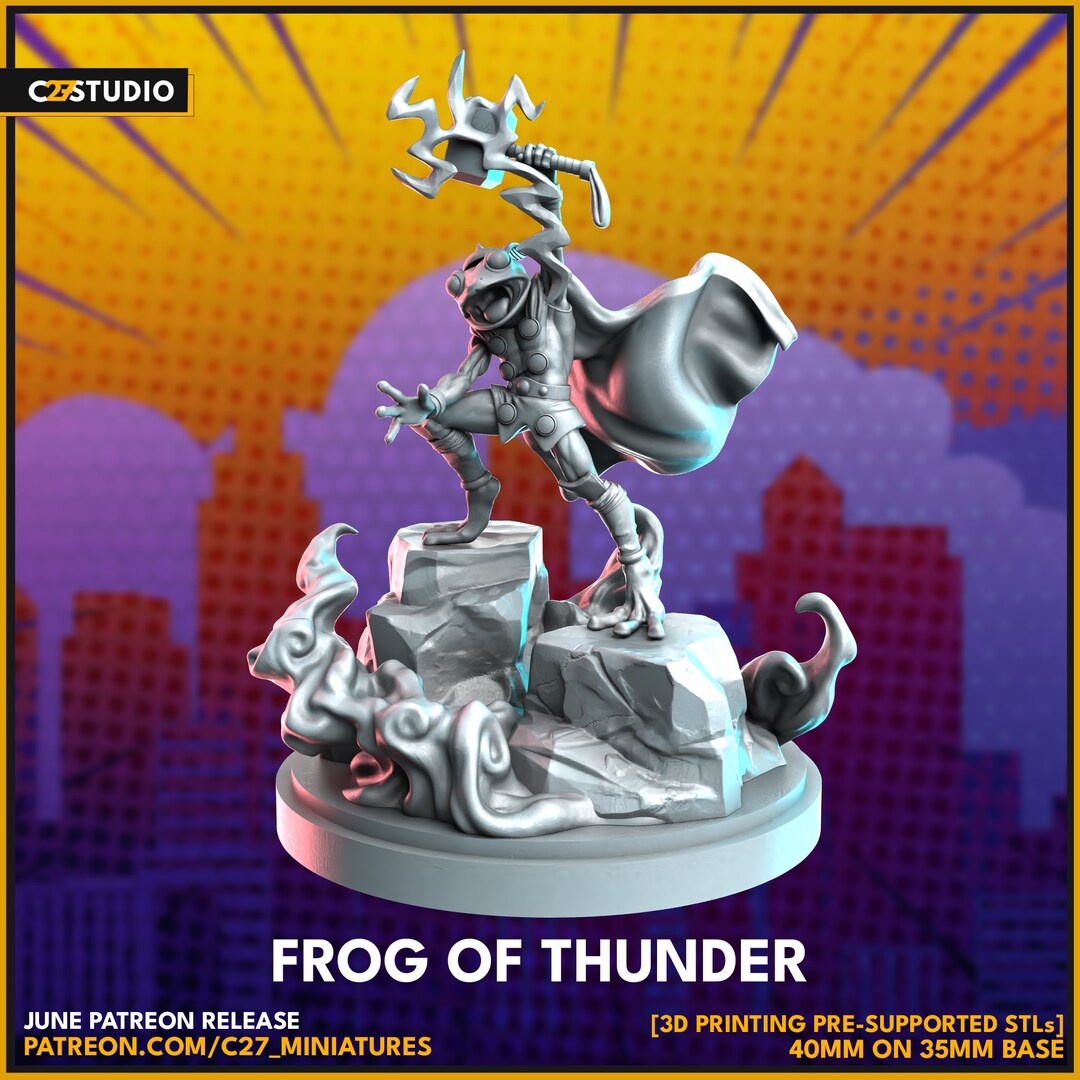 Frog of Thunder Aka Throg From C27 With 35mm Base - Etsy
