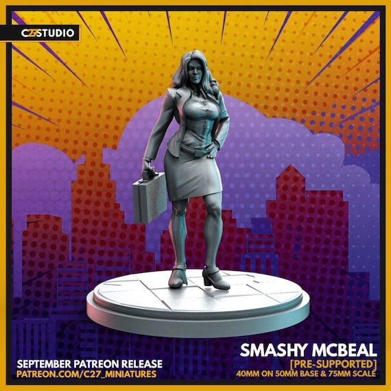Smashy Mcbeal Aka She-hulk De C27 Collectibles Avec Sa Base - Etsy