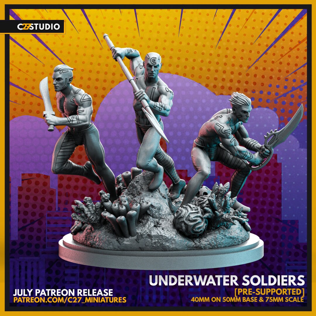 Underwater Soldiers De C27 Avec Sa Base 50mm - Etsy