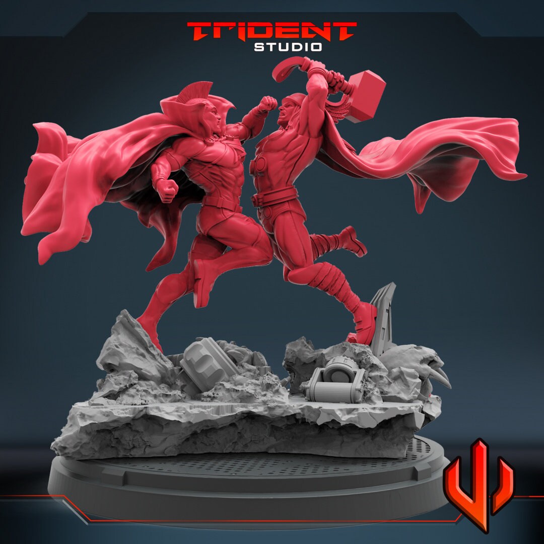 Thor Vs Gladiator Diorama by Trident Sudio With 65mm Base - Etsy