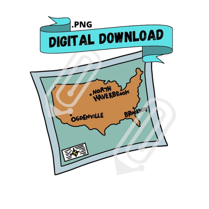 Simpsons PNG Monorail map / Simpsons digital png / North Haverbrook Png ...