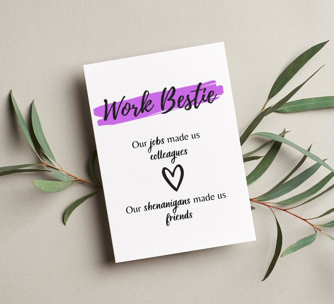 Work Bestie Card Work Bestie Congratulations Work Bestie Birthday Card ...