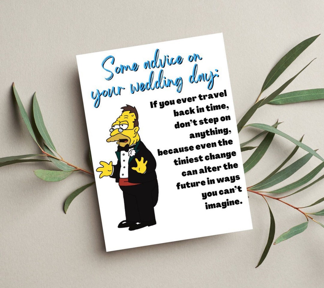 Simpsons Wedding Card Abe Simpson Wedding Card Funny - Etsy
