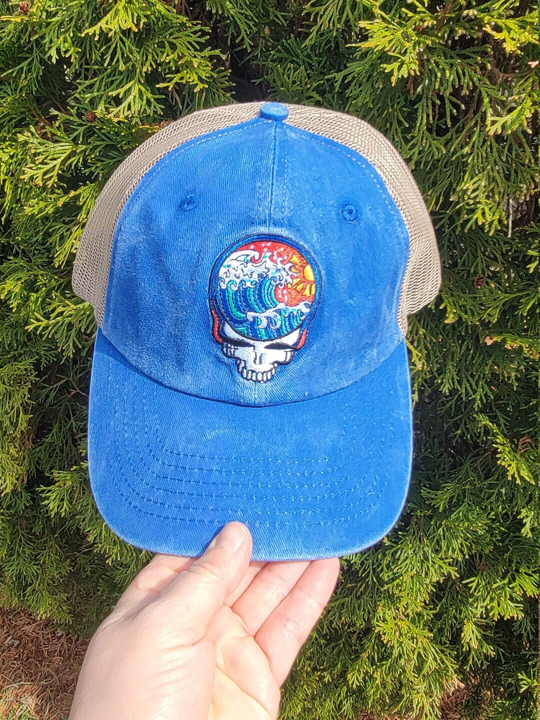 Blue Mesh Back Stealie Grateful Dead Dad Baseball Hat – Embroidered ...
