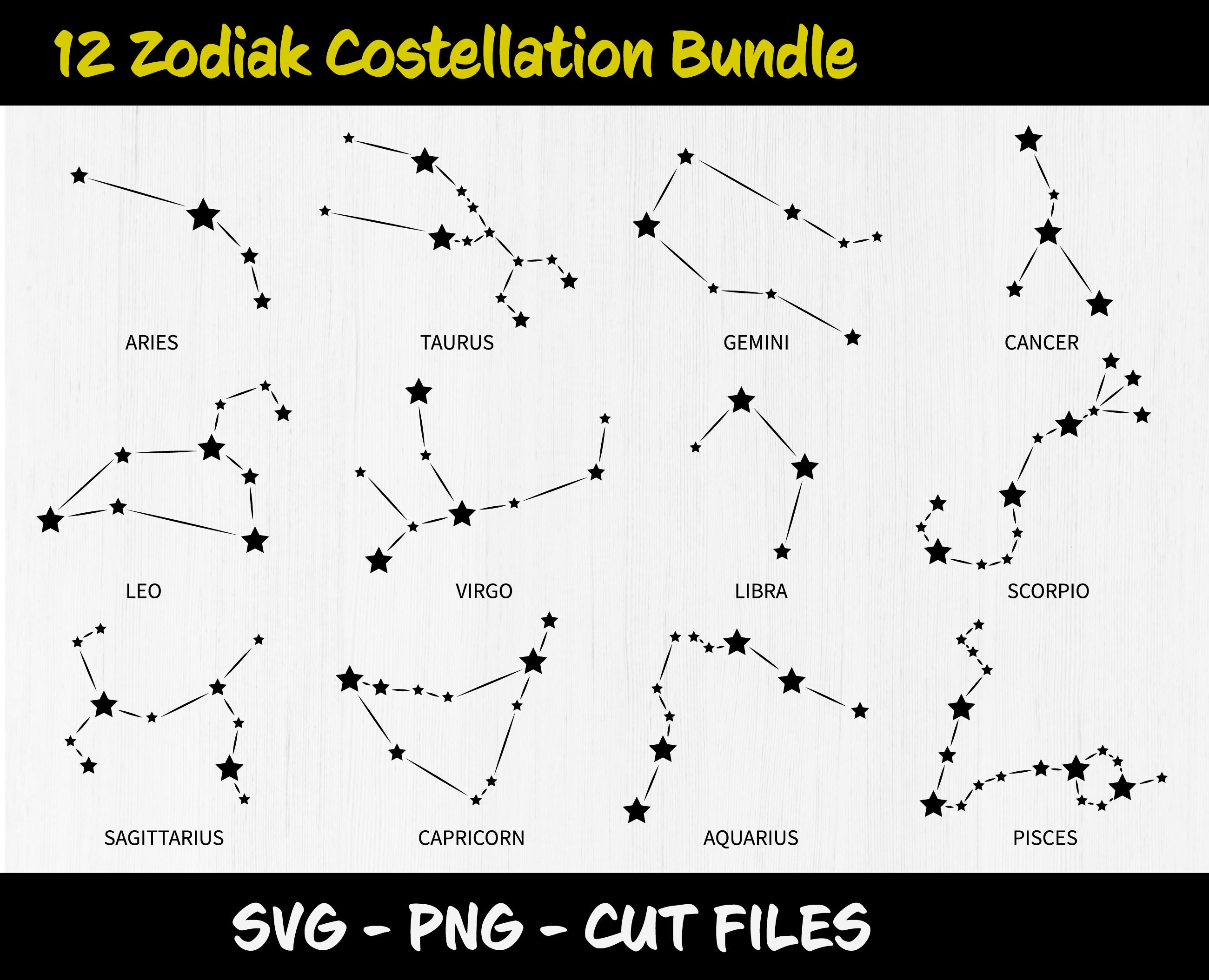 Star Zodiac Constellation Svg Png Zodiac Svg Horoscope Svg - Etsy