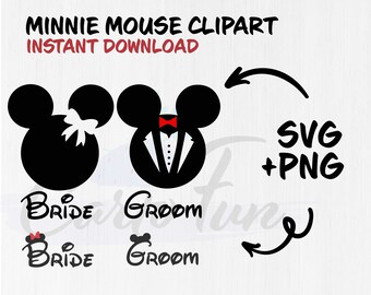 Minnie Mouse Bride Svg | Etsy UK