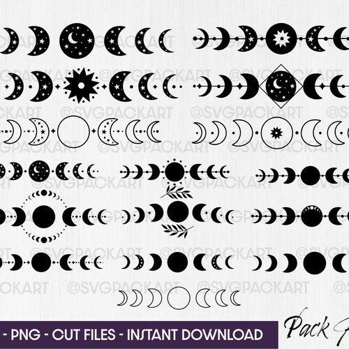 Moon SVG Bundle Vector EPS DXF Files for Cricut - Etsy