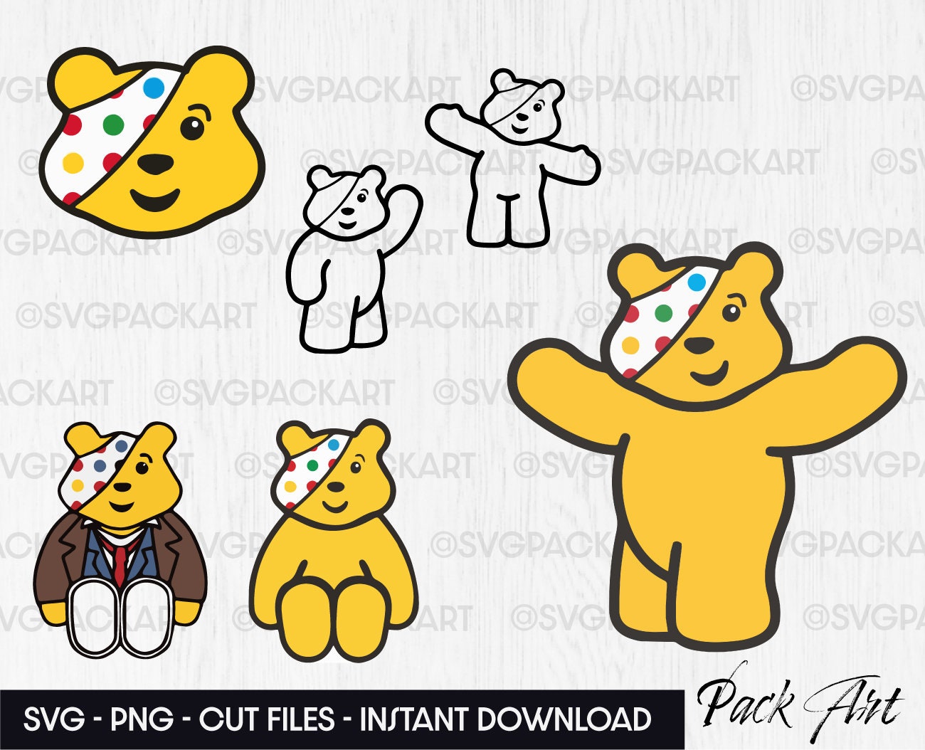 Pudsey Bear Animation Clipart