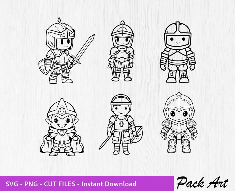 Knight Svg Cartoon Knight Png Cute Knight Clipart Cool Knight Vector ...