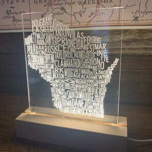 Wisconsin County Map LED Acrylic Lamp, Engraved Sign - Etsy