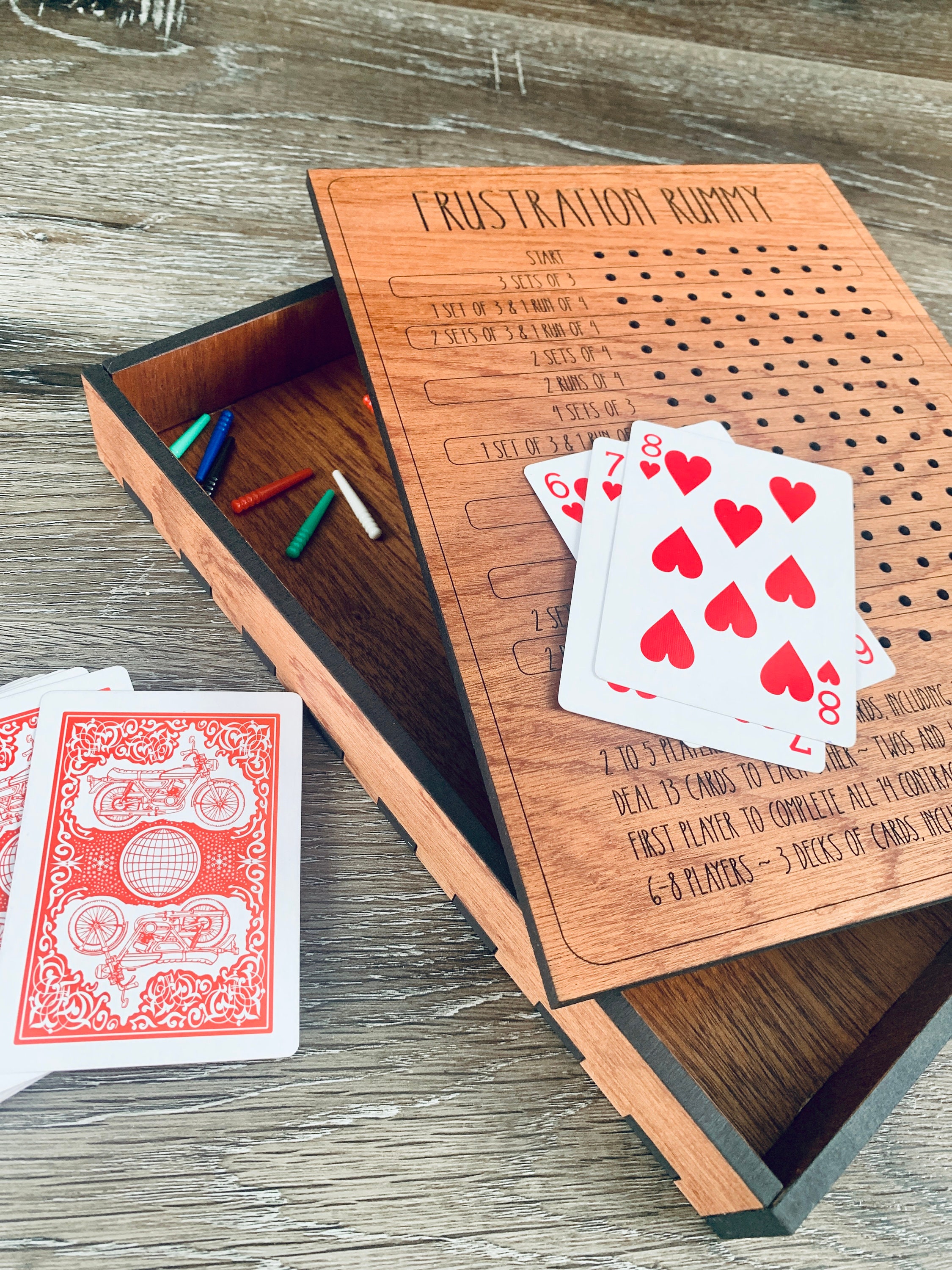 Frustration Rummy Board 8 Player Card Game Card Storage - Etsy