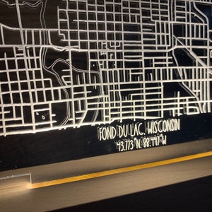 Custom LED Map Light, Accent Lamp, Night Light, City Map, Anniversary ...