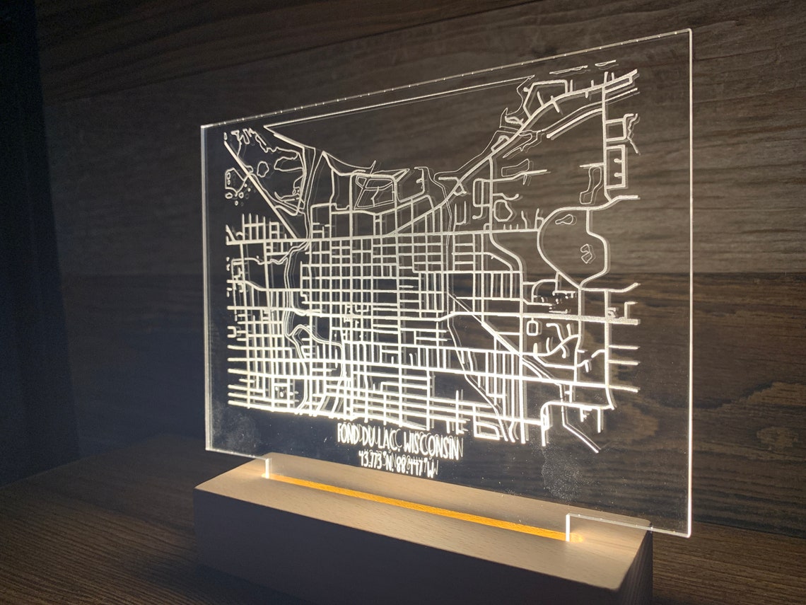 Custom LED Map Light Accent Lamp Night Light City Map | Etsy