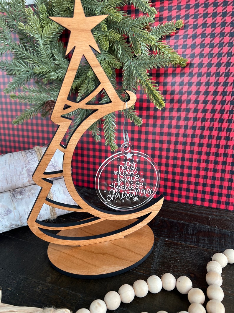 Wood Ornament Stand Christmas Tree Ornament Holder Ornament - Etsy