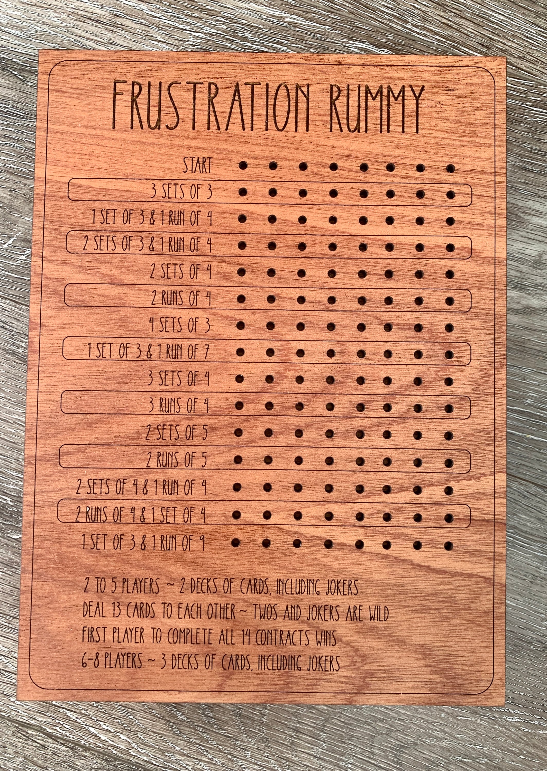 Frustration Rummy Board 8 Player Card Game Card Storage - Etsy